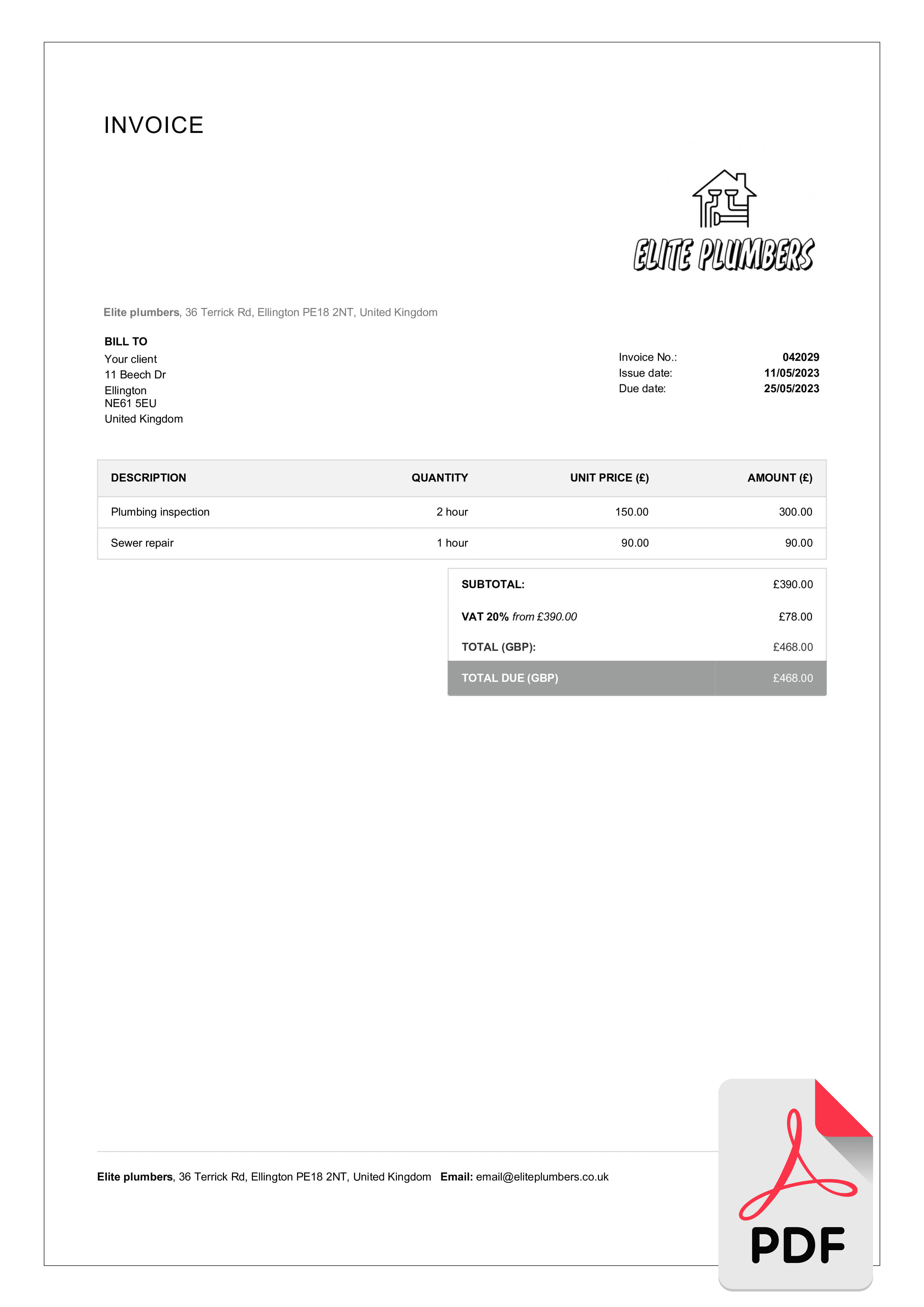 Blank Invoice Template Hourly